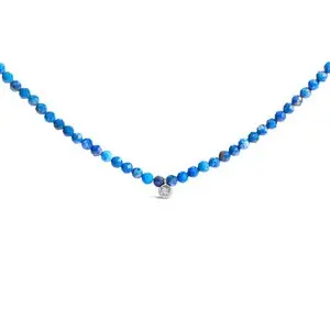 HAUS OF BRILLIANCE Sterling Diamond Accent Lapis Lazuli Necklace - Silver