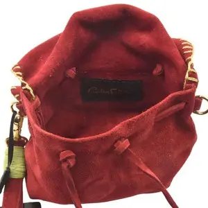 Carlos Falchi Mini Butterfly Suede Leather Bag - Malbec