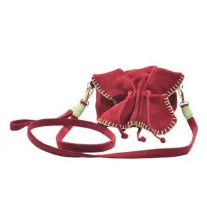 Carlos Falchi Mini Butterfly Suede Leather Bag - Malbec