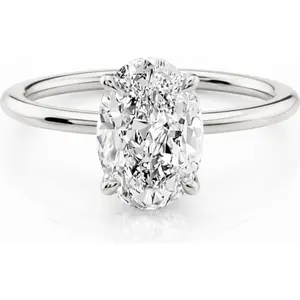 DLORIA Elena Oval Moissanite Solitaire Vermeil Ring - Silver
