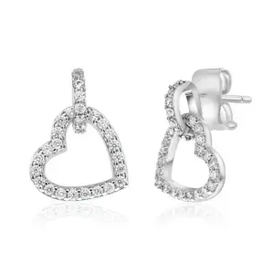 DONATELLO GIAN Set Of 2 Pave Heart Earrings