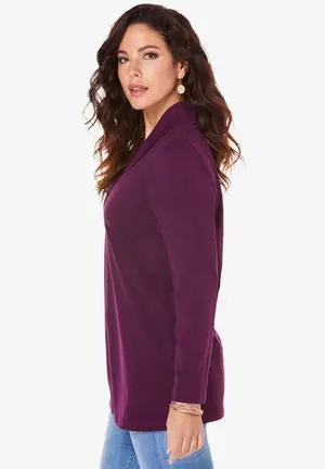 Roaman's Shawl Collar Ultimate Tee - Black
