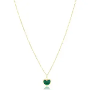 THE LOVERY FINE JEWELRY Mini Heart Necklace - Malachite
