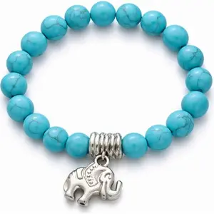 DONATELLO GIAN Elephant Beaded Bracelet - Turquoise