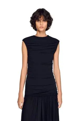 Sandro Draped Flared Maxi Dress