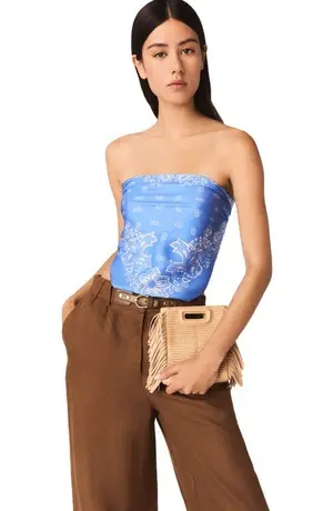 Maje Linen-blend Trousers With Gold Buckle Belt - Brown
