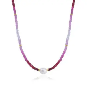 THE LOVERY FINE JEWELRY Ombre Bead Pearl Necklace - Ruby