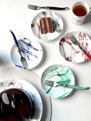 Prouna Marble Azure Canape Plate