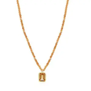 THE LOVERY Yellow Gold Beaded Necklace - Citrine