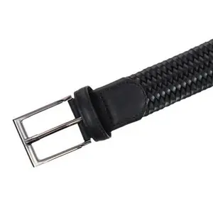 Trafalgar Andres Classic 35mm Leather Stretch Dress Belt - Black