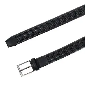 Trafalgar Andres Classic 35mm Leather Stretch Dress Belt - Black