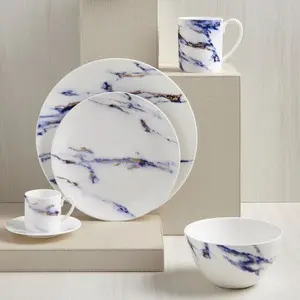 Prouna Marble Azure 12 Inch Oval Platter