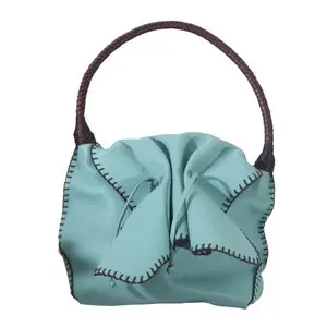 Carlos Falchi Leather Shoulder Bag - Teal