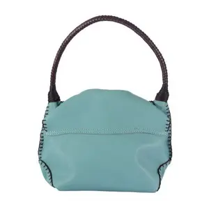 Carlos Falchi Leather Shoulder Bag - Teal