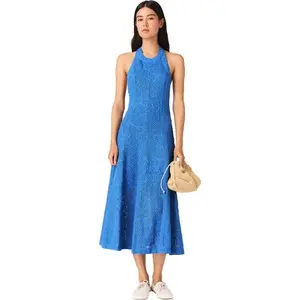 Maje Backless Guipure Maxi Dress
