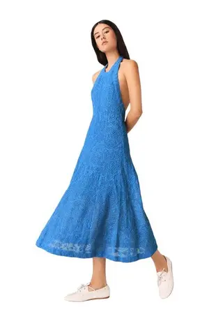 Maje Backless Guipure Maxi Dress