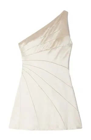 Sandro Satin-effect Cutaway Mini Dress - Latte