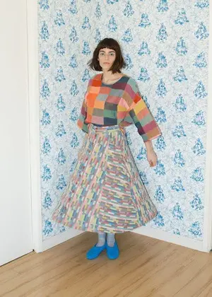 Ace & Jig Gertie Button Front Midi Skirt - Scribble