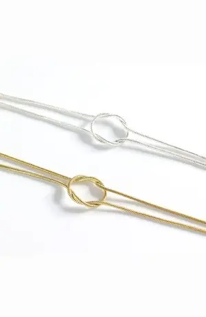 MINT & LILY Dainty Knot Bracelet - Silver