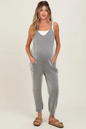 PINKBLUSH Ribbed Sleeveless Jumpsuit - Black