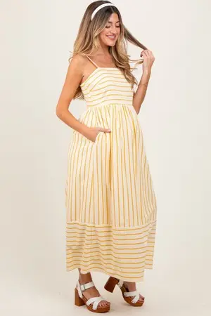 PINKBLUSH Striped Sleeveless Maxi Dress