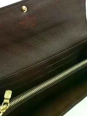 LOUIS VUITTON 2007 Sarah Damier Ebène Wallet - Brown