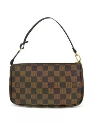 LOUIS VUITTON 2006 Damier Ebene Chequered Top Handle - Brown