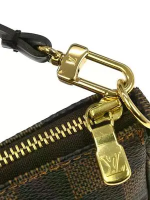 LOUIS VUITTON 2006 Damier Ebene Chequered Top Handle - Brown