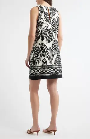 CECE DUPRAZ Printed A-line Linen-blend Mini Dress - Ivory Multi