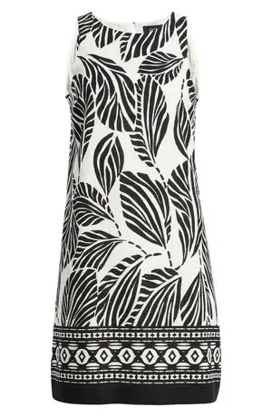 CECE DUPRAZ Printed A-line Linen-blend Mini Dress - Ivory Multi