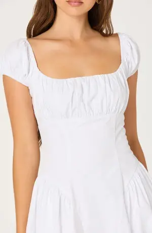 Astr The Label Cap Sleeve Midi Dress - White