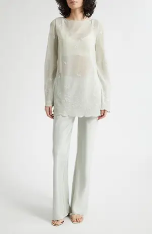 Posse Cove Wide Leg Silk Pants