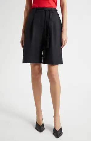 Posse Yvette High-rise Linen-blend Shorts