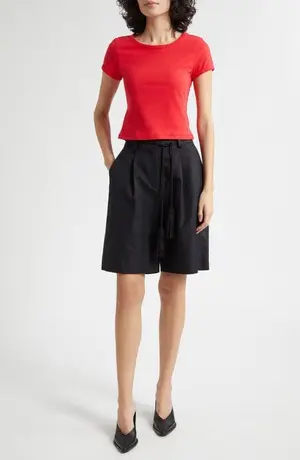 Posse Yvette High-rise Linen-blend Shorts