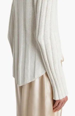 Khaite Sylas Off-the-shoulder Ribbed Sweater - Glaze