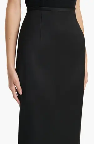 Khaite Winton Double Face Satin Pencil Skirt