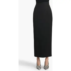 Khaite Winton Double Face Satin Pencil Skirt - Black