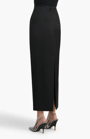 Khaite Winton Double Face Satin Pencil Skirt - Black