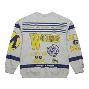 Mitchell & Ness Michigan Wolverines All Over Print Sweatshirt