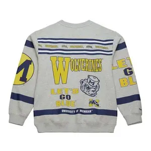 Mitchell & Ness Michigan Wolverines All Over Print Sweatshirt