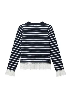 Mint Velvet Striped Woven Mix Sweatshirt