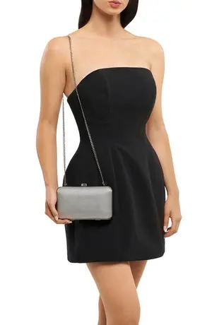 OLGA BERG Mesh Frame Clutch - Silver