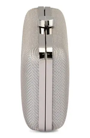 OLGA BERG Mesh Frame Clutch - Silver