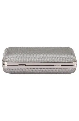 OLGA BERG Mesh Frame Clutch - Silver
