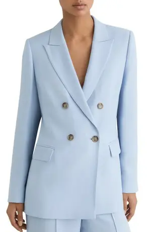 REISS Magda Double Breasted Blazer - Blue