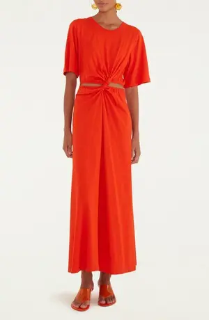 Farm Rio Cutout Cotton Maxi Dress