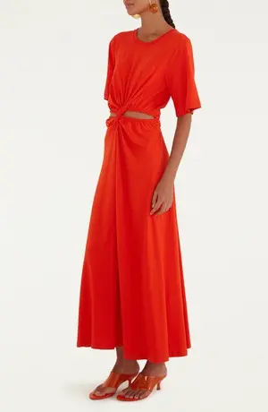 Farm Rio Cutout Cotton Maxi Dress