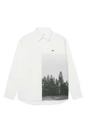 Lacoste Relaxed Fit Photo Graphic Button-up Shirt