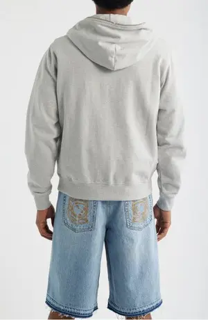 BILLIONAIRE BOYS CLUB Script Logo Cotton Fleece Hoodie - Heather Grey