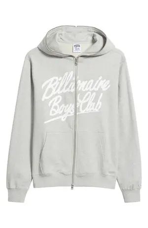 BILLIONAIRE BOYS CLUB Script Logo Cotton Fleece Hoodie - Heather Grey